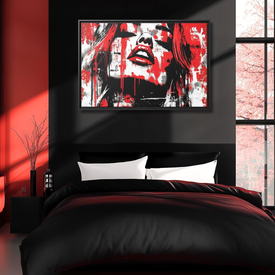 Edgy Urban Red Black White Vibrant Graffiti Pop Art: 2000s Rock ...