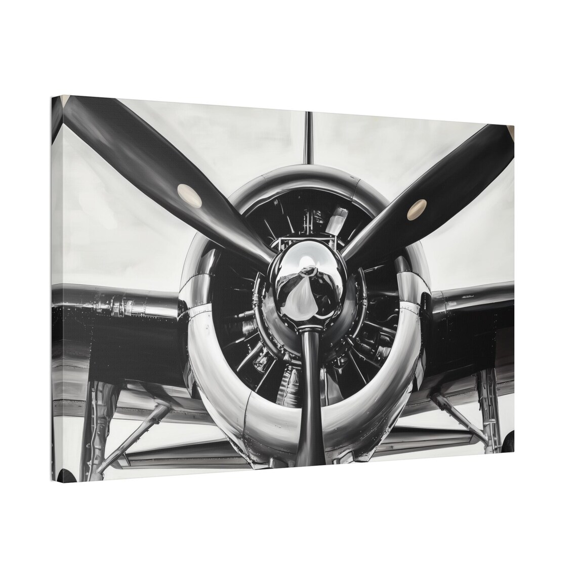 Vintage Aircraft Art: Black and White Aviation Canvas Print - Etsy