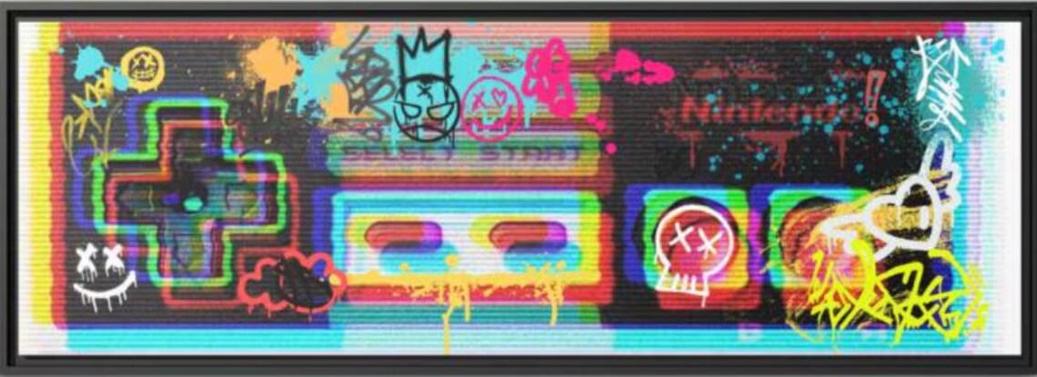 Retro Game Controller Pop Art Canvas: Nostalgic Gamer Room Decor - Etsy