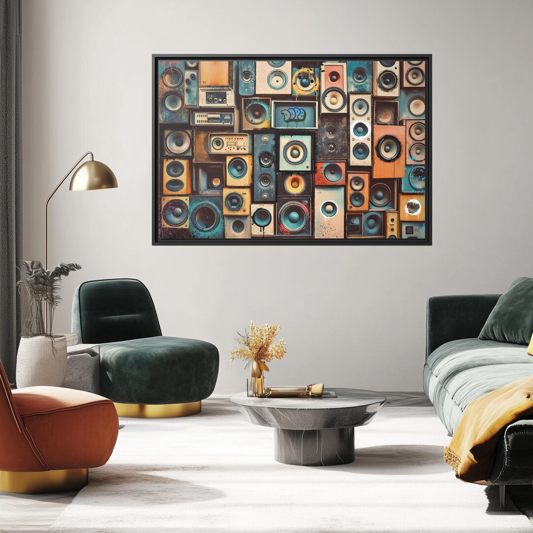 Music Wall Art, Vintage Stereo Art – Retro Music Lover Canvas Print ...