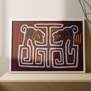 Maroon Little Pig Mola, Geometric Textile, Handmade Quilt, Indigenous ...