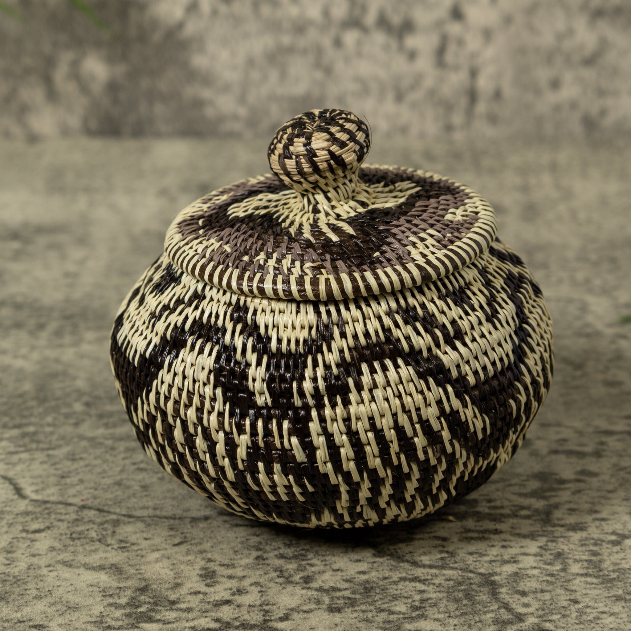 Black and White Rainforest Basket With Top - Etsy