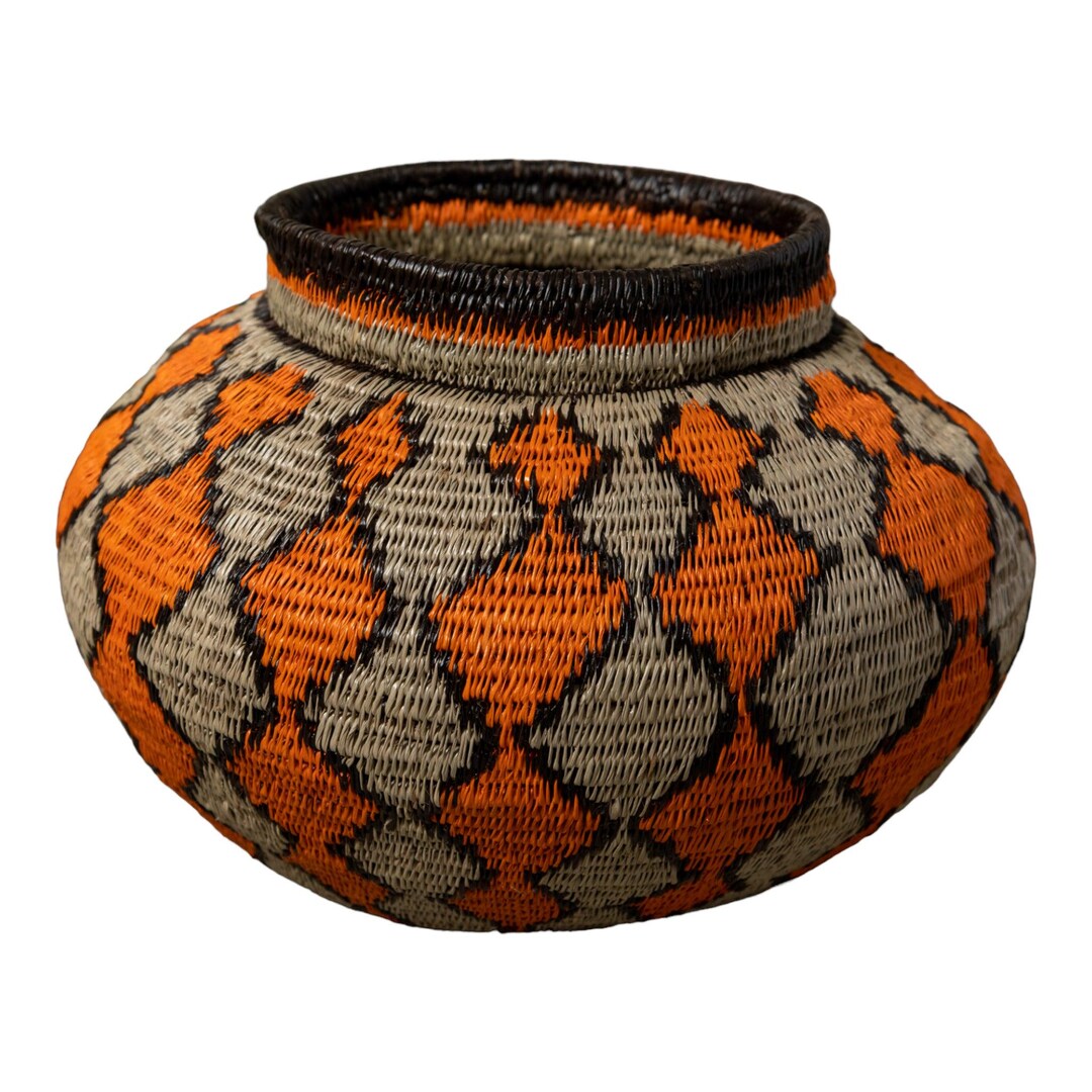 Orange and Gray Diamond Rainforest Basket - Etsy