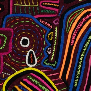 Rooster Bird Mola From Panama, Hand Sewn Kuna Textile Art Panel ...