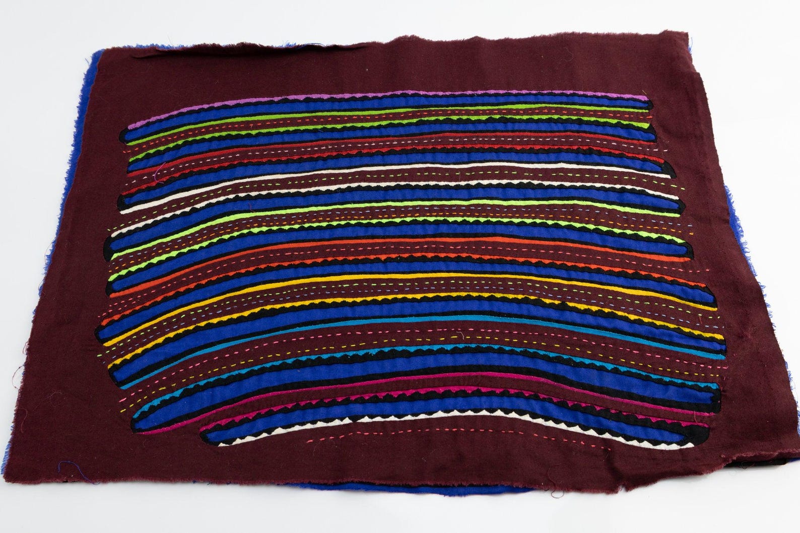 Panama Mola Rainbow Path Handmade Guna Textile Art Abstract Stripe ...