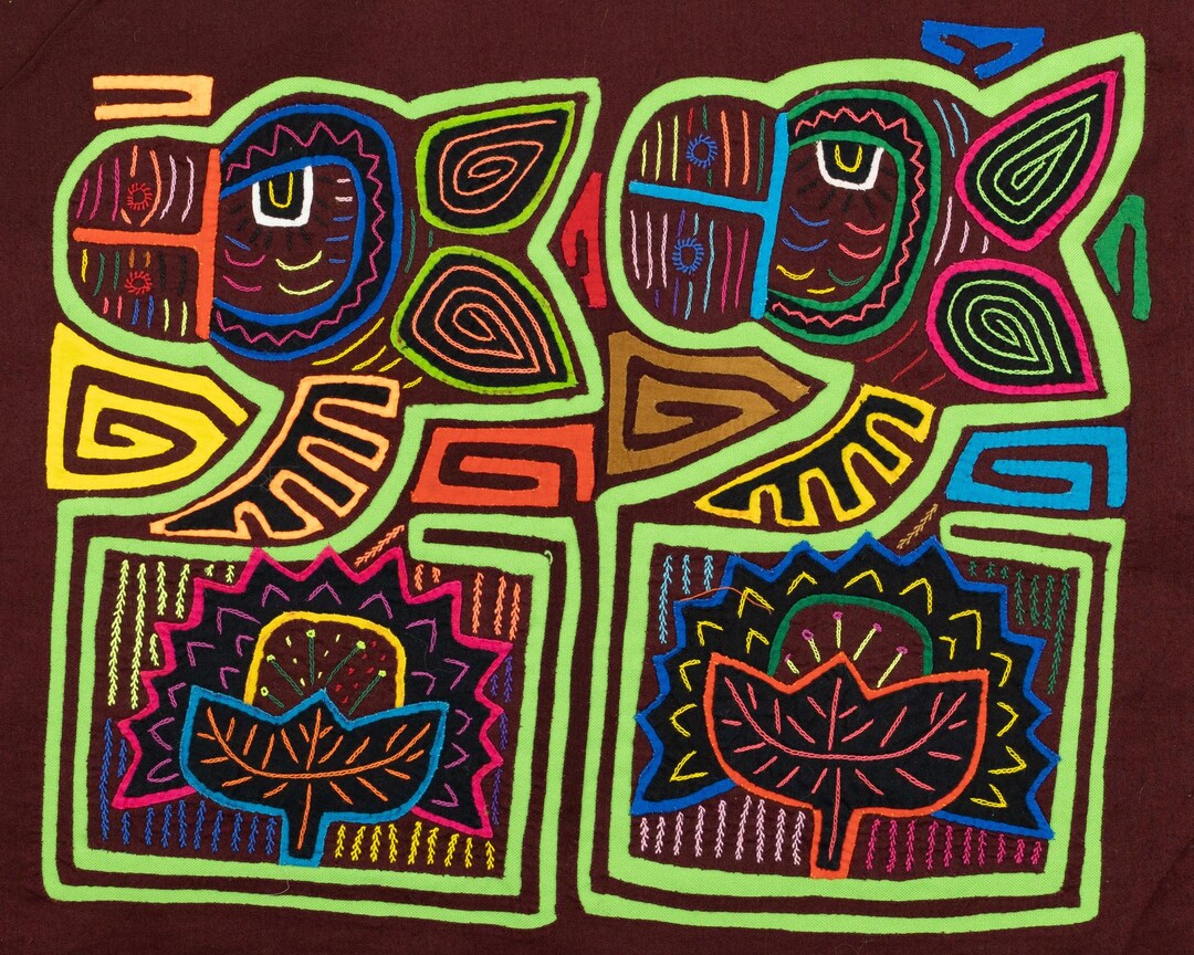 Muzzle Mutt Dog Mola Kuna Textile, Handmade Applique, Geometric Design ...