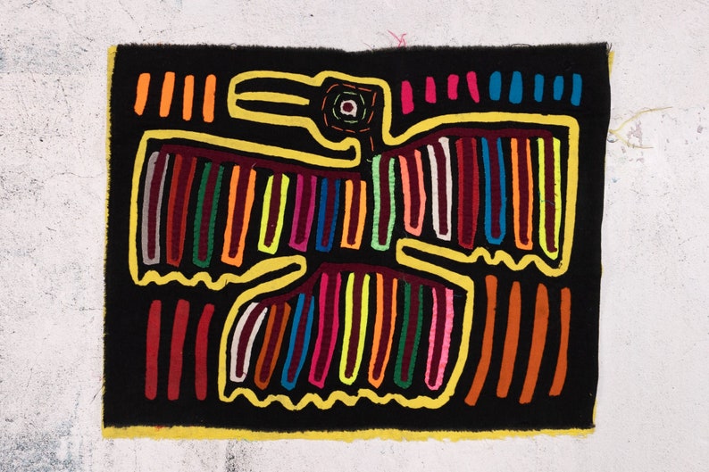 Rainbow Thunderbird Bird Mola Textile Wall Art Small Mola Etsy