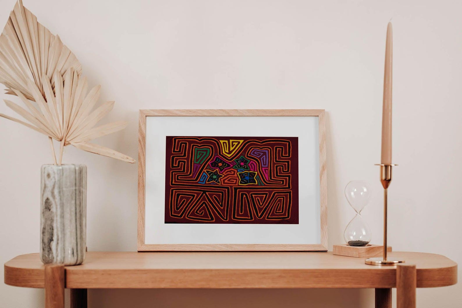 Maroon Starlight Star Mola, Handmade Art, Tribal Folklore Piece ...