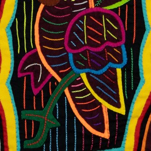 Puppy Dog Panama Mola Textile Wall Hanging • Vibrant Appliqué Pet ...