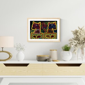 Puppy Dog Mola From Panama, Hand Sewn Kuna Textile Art Panel, Colorful ...