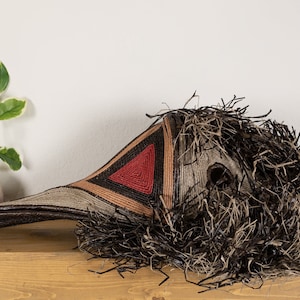 Shoebill Stork Mask Tribal Mask, Animal Mask Wall Decor, Wall Hanging ...