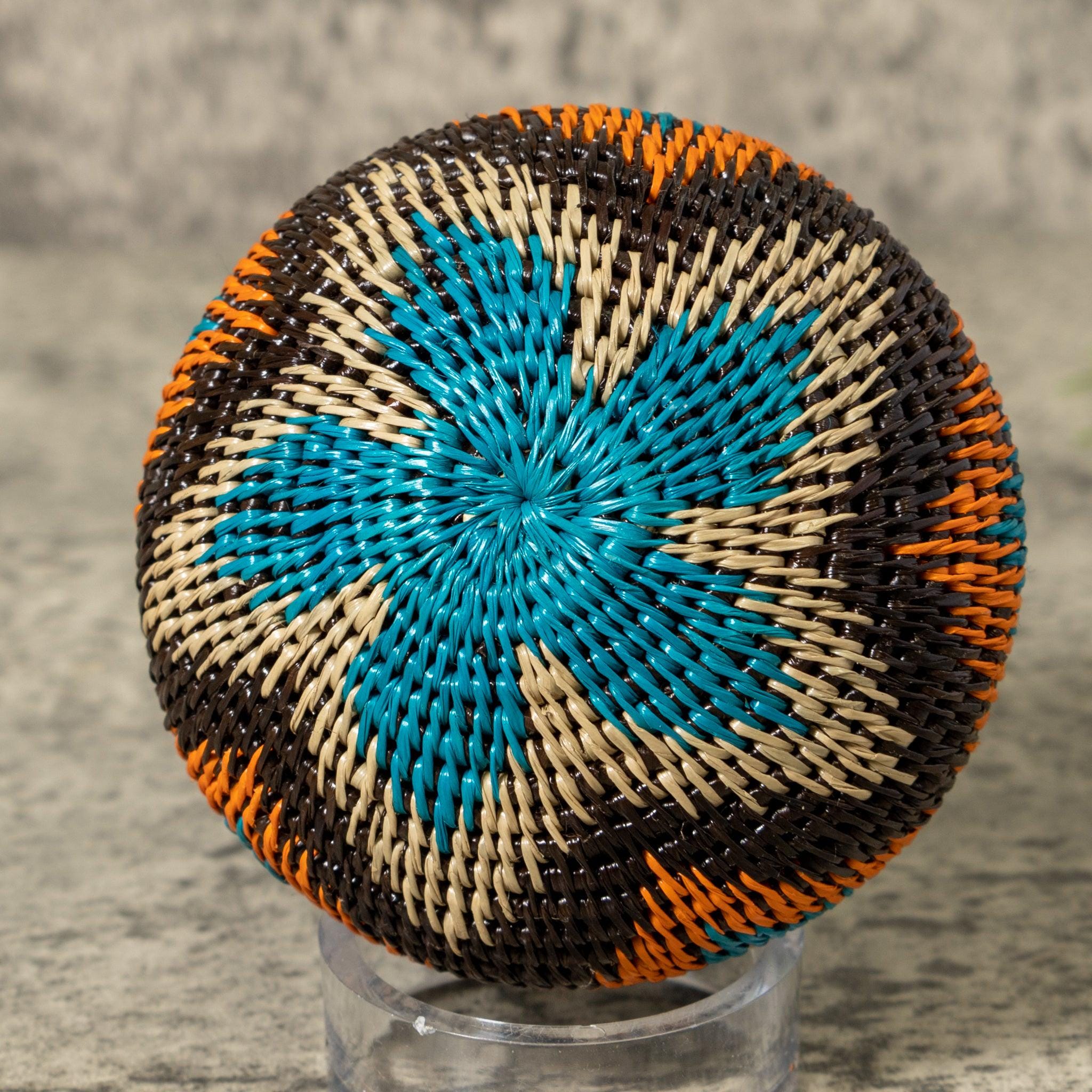 Panama Rainforest Basket, Aqua Ocean Waves, Handwoven Wounaan Embera ...