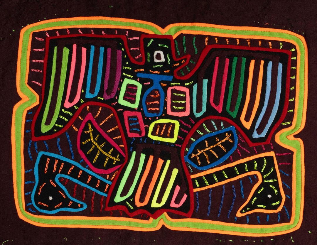 Magnificent Thunderbird Mola Wall Art – Handmade Panama Tribal Textile ...