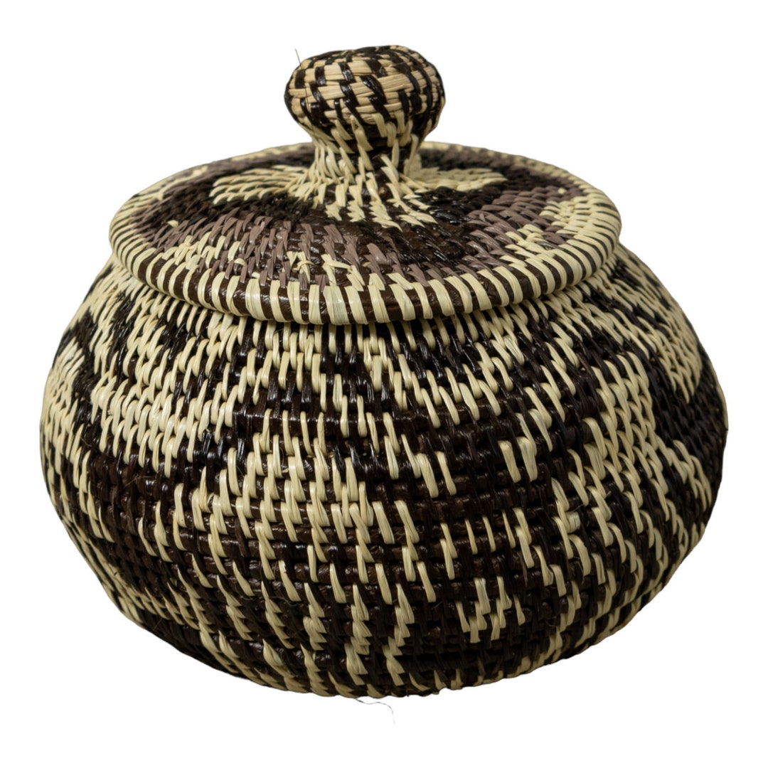 Black and White Rainforest Basket With Top - Etsy