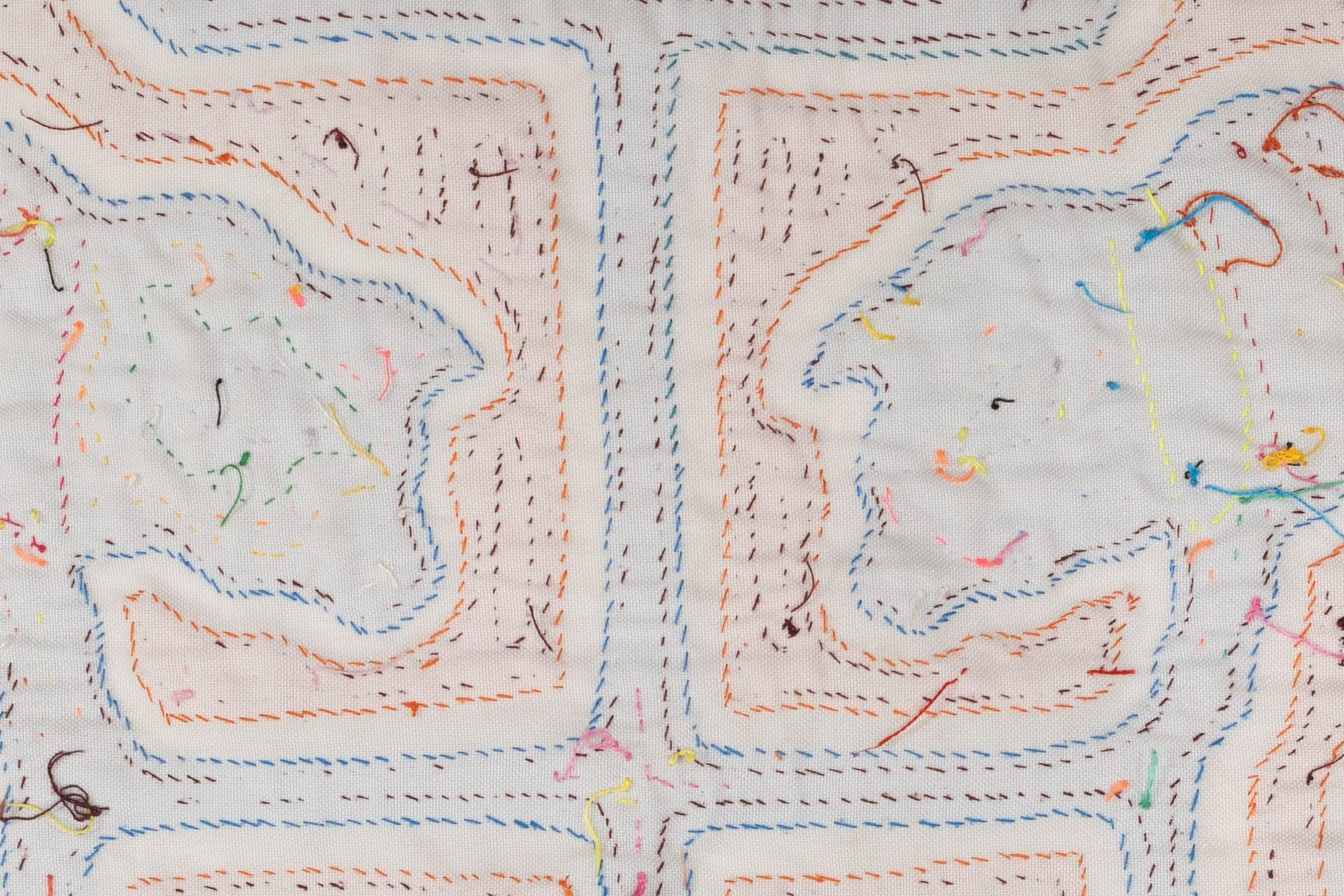 Maroon Little Pig Mola From Panama, Hand Sewn Kuna Textile Art Panel ...