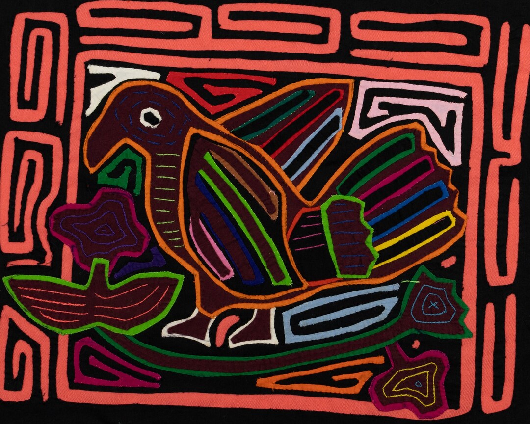 Handmade Red Robin Bird Panama Mola - Etsy