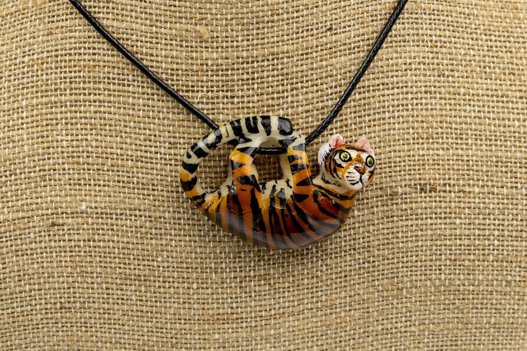 Bengal Tiger Necklace Handmade Jewelry by Indigenous Artisans. - Etsy