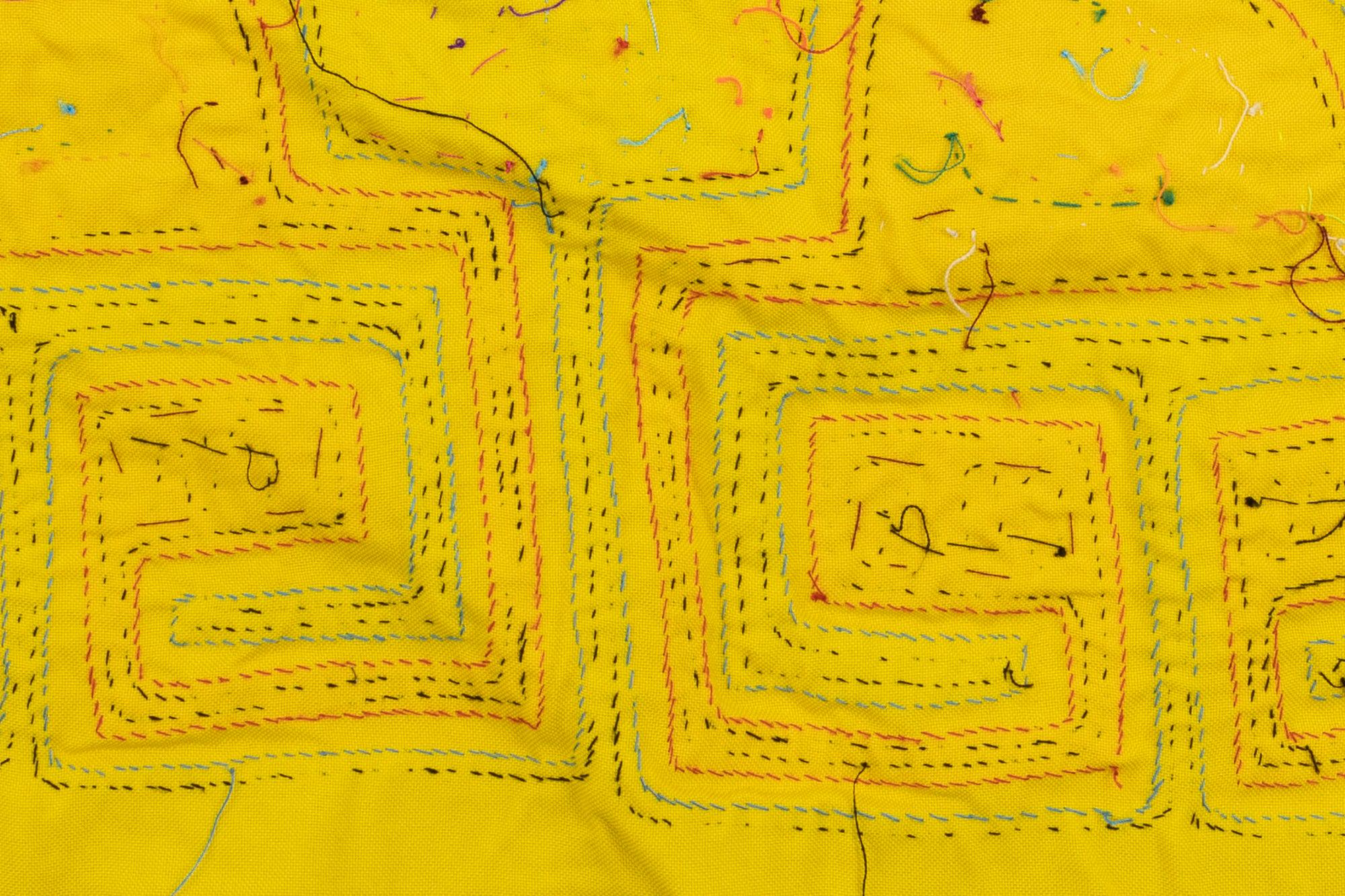Puppy Dog Mola From Panama, Hand Sewn Kuna Textile Art Panel, Colorful ...
