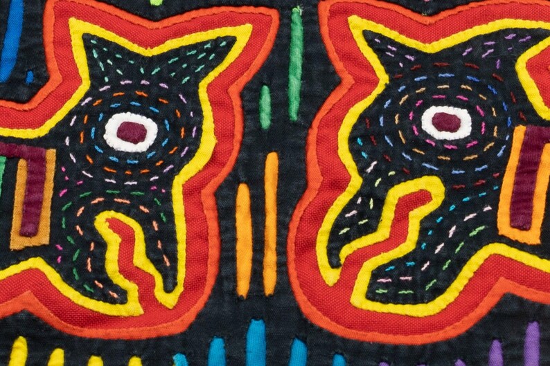 Hand Stitched Puppy Dog Panama Mola Textile - Etsy