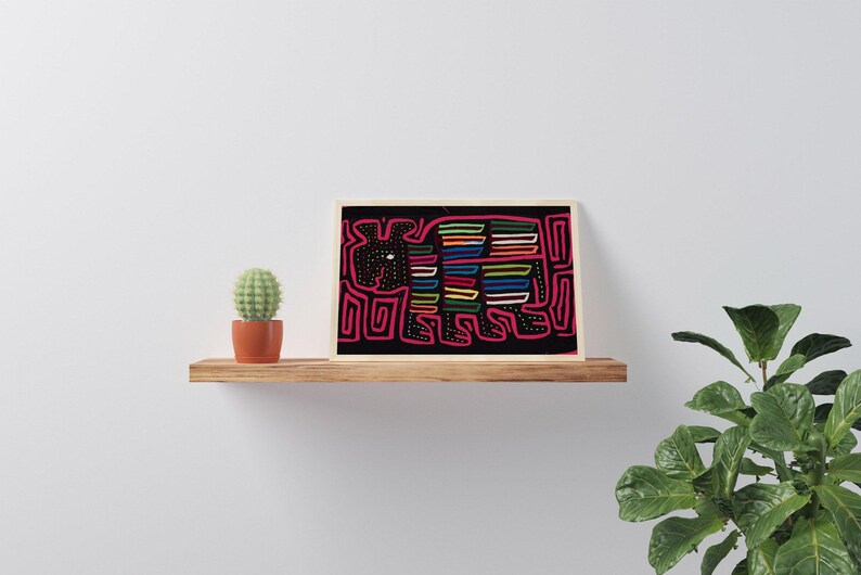 Pink Puppy Dog Mola, Panama Mola Art, Cute Dog Wall Hanging, Animal ...