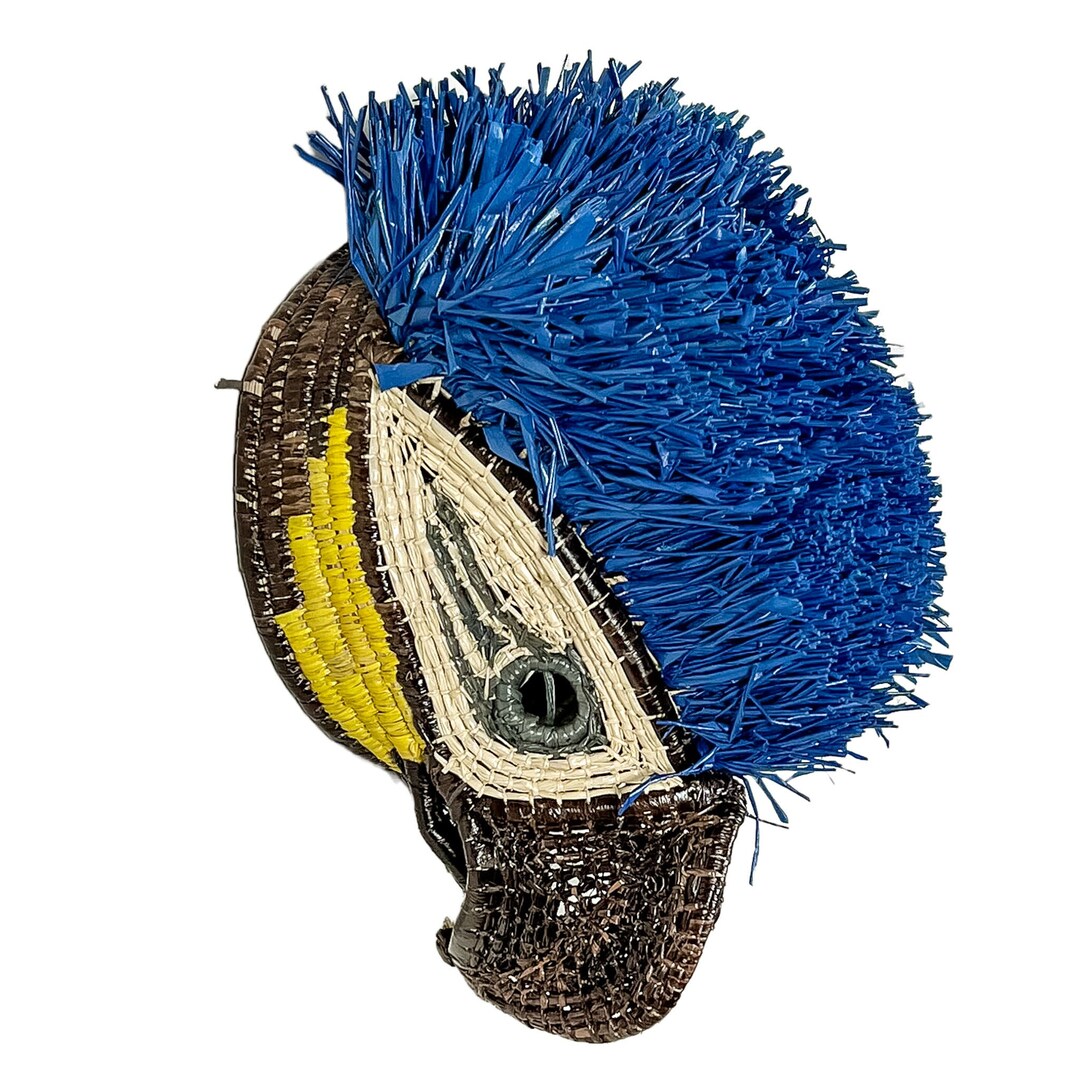 Blue Military Macaw Bird Mask Tribal Mask, Animal Mask Wall Decor, Wall ...