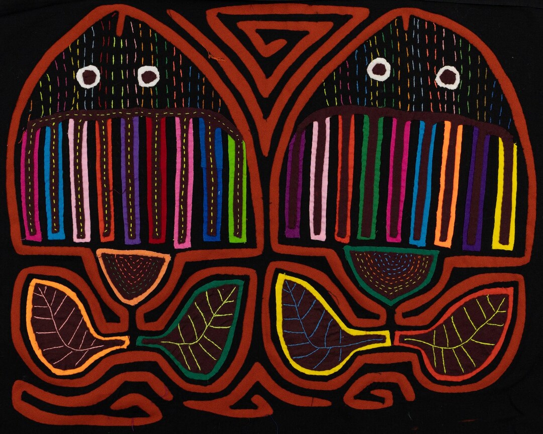 Martian Monster Sting Ray Panama Mola • Bold Folk Art Textile Wall ...