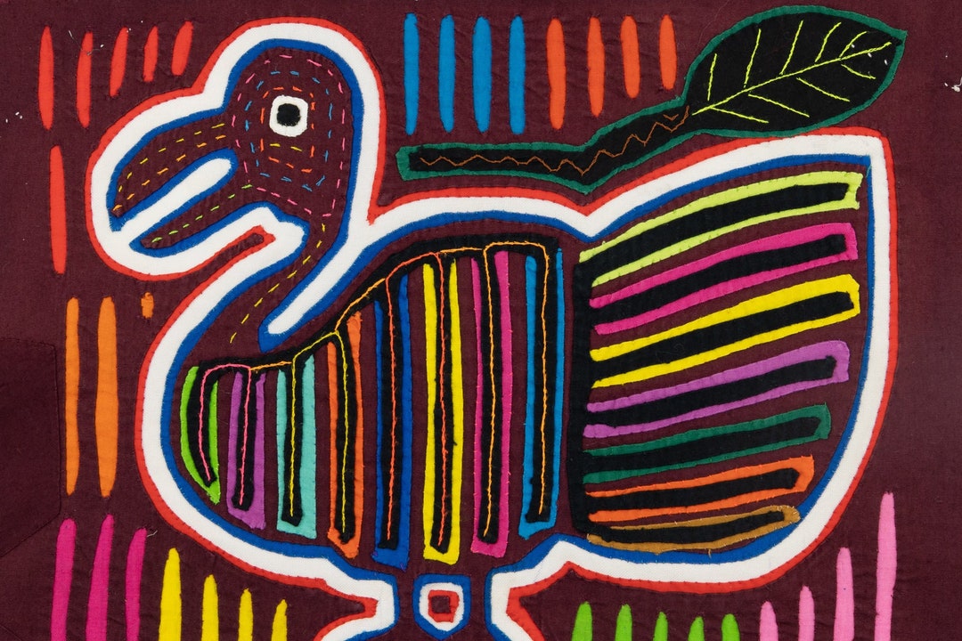 Kuna Indian Hand Stitch Fat Turkey Panama Mola Textile Art - Etsy
