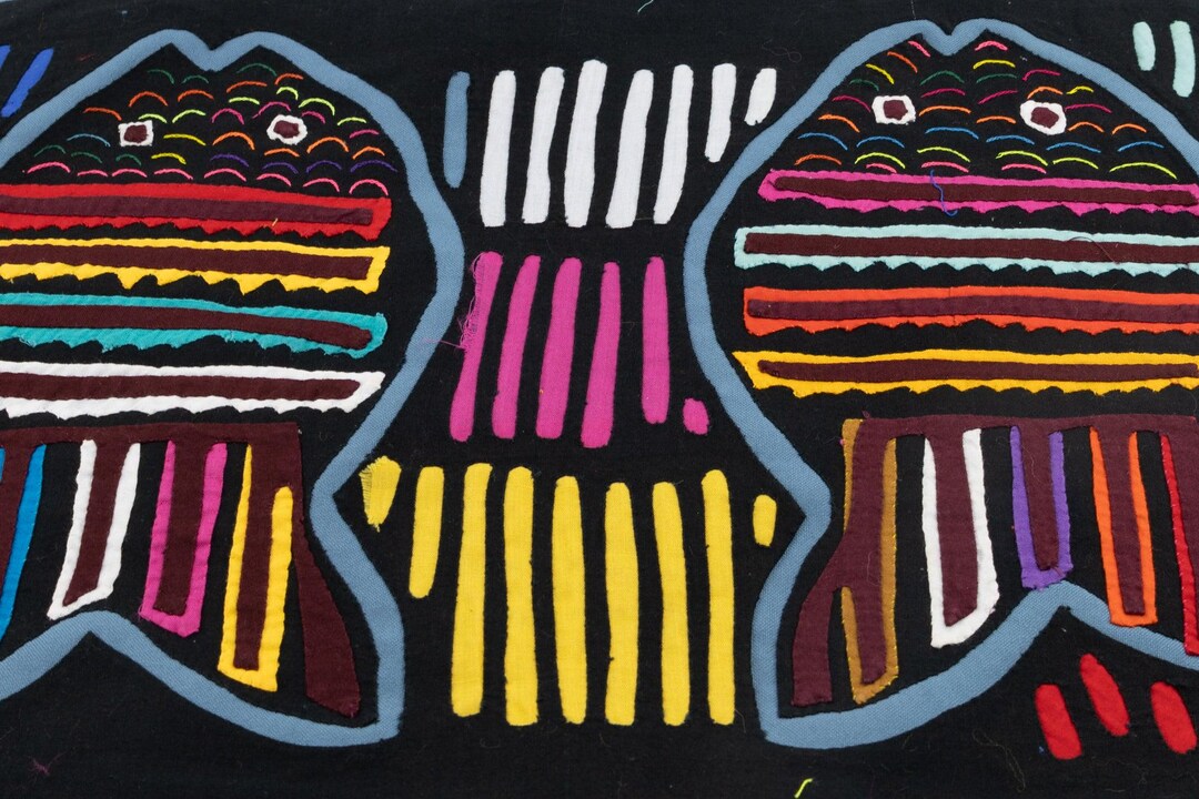 Kuna Indian Hand Sewn Rainbow Flounder Mola Panama - Etsy