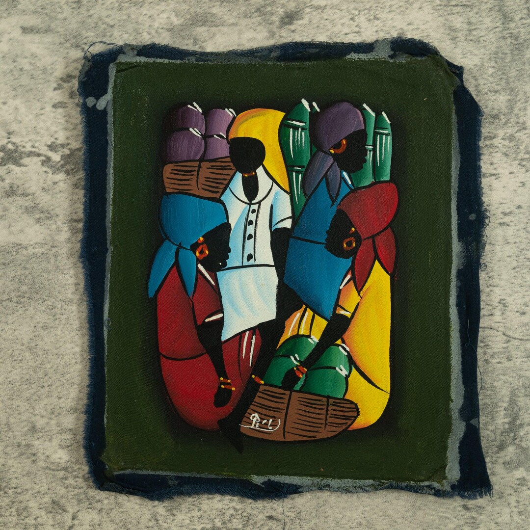 Haitian Painting, Community Colors, Hand Painted Vibrant Figures in ...