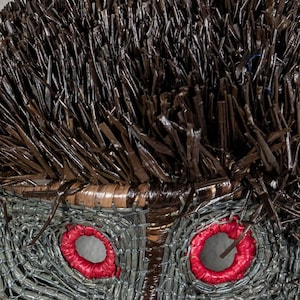 Red Eye Baboon Monkey Mask, Embera Tribal Wall Art, Handwoven Natural ...