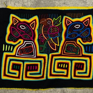 Puppy Dog Panama Mola Textile Wall Hanging • Vibrant Appliqué Pet ...