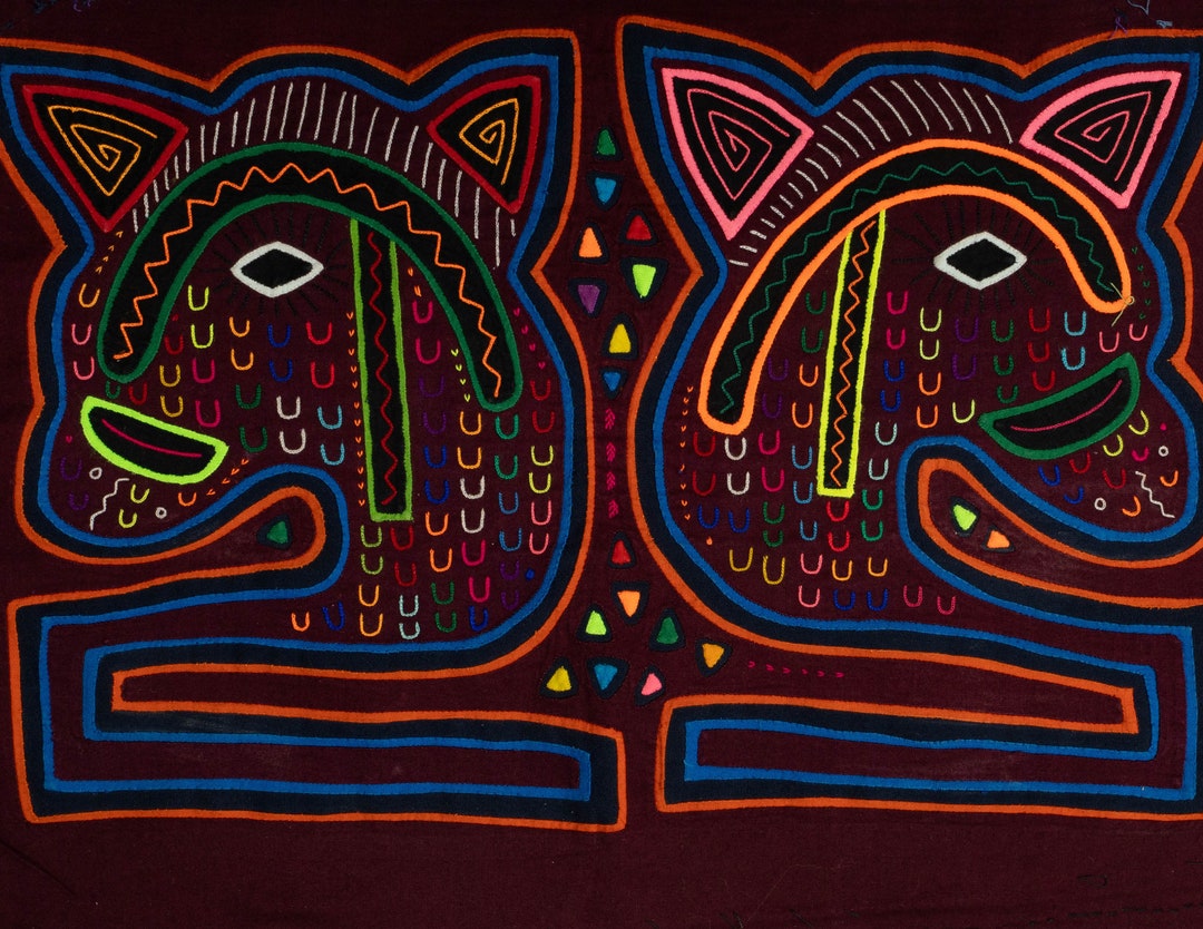 Puppy Dogs Ready for Show Mola Wall Art – Handmade Panama Textile ...