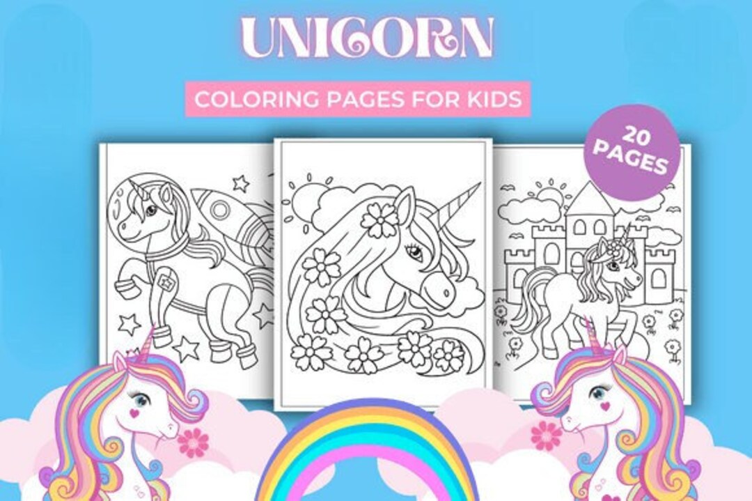 Unicorn Coloring Book for Kid's Unicorn Coloring Pages, Unicorn ...
