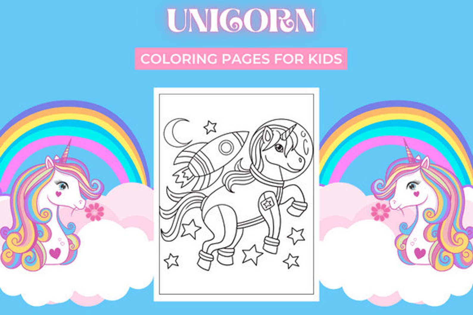Unicorn Coloring Book for Kid's Unicorn Coloring Pages, Unicorn ...