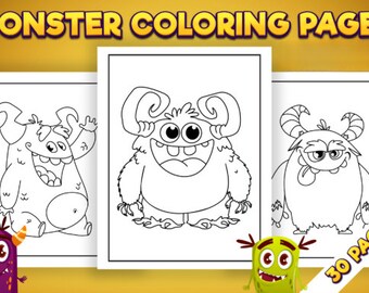 32 Cute Monster Coloring Pages, Cute Monster Coloring Book for Kids ...
