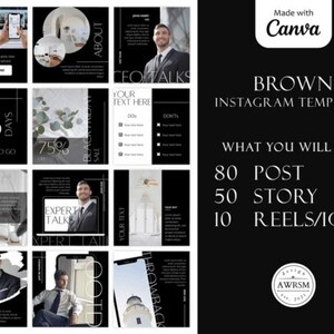 140 Dark Instagram Template KIT BUNDLE - Etsy