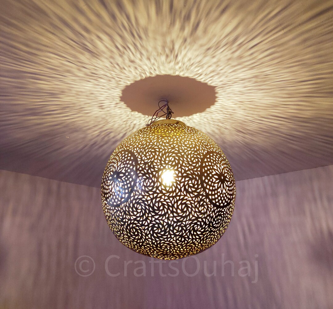 Moroccan Pendant Light, Moroccan Ceiling Lights, Antique Brass, Lights ...