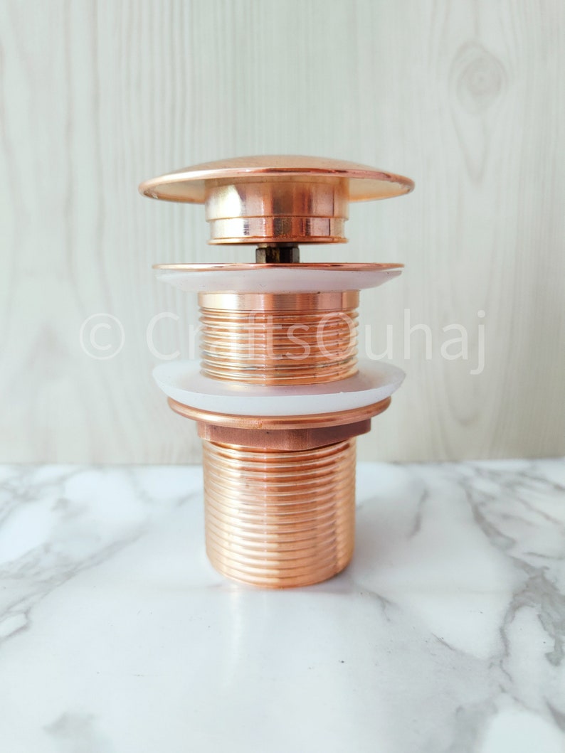 Unlacquered Copper Sink Drain, Solid Copper Drain, Pop up Drain - Etsy
