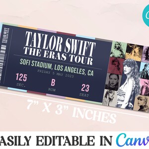 Printable Taylor Concert Ticket Surprise Taylor Era Tour - Etsy