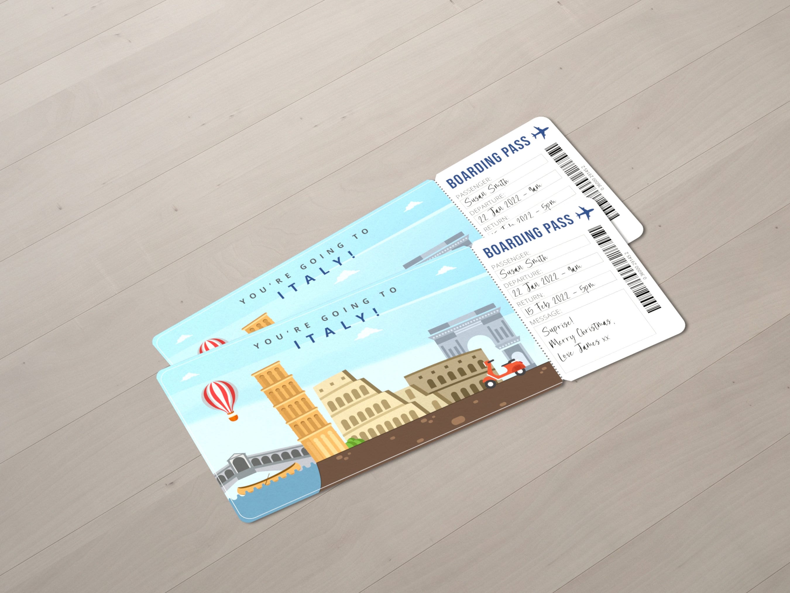 ITALY Trip Surprise Gift Ticket You're Going to Italy - Etsy
