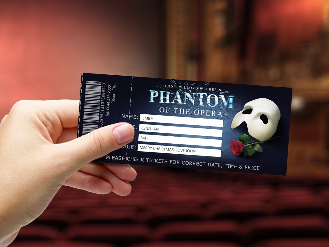Printable Phantom Of The Opera Tickets