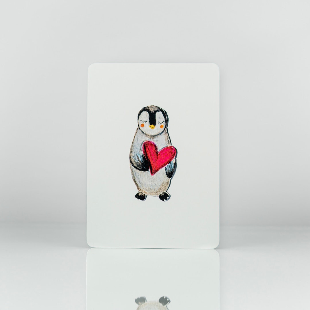 Tarjeta de pingüino - Etsy México