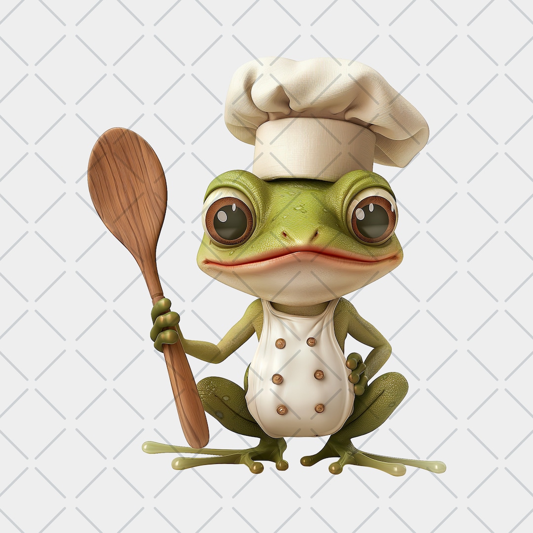 Chef Frog PNG, Funny Frog PNG, Sticker PNG, Cottagecore Art, Frog Gifts ...