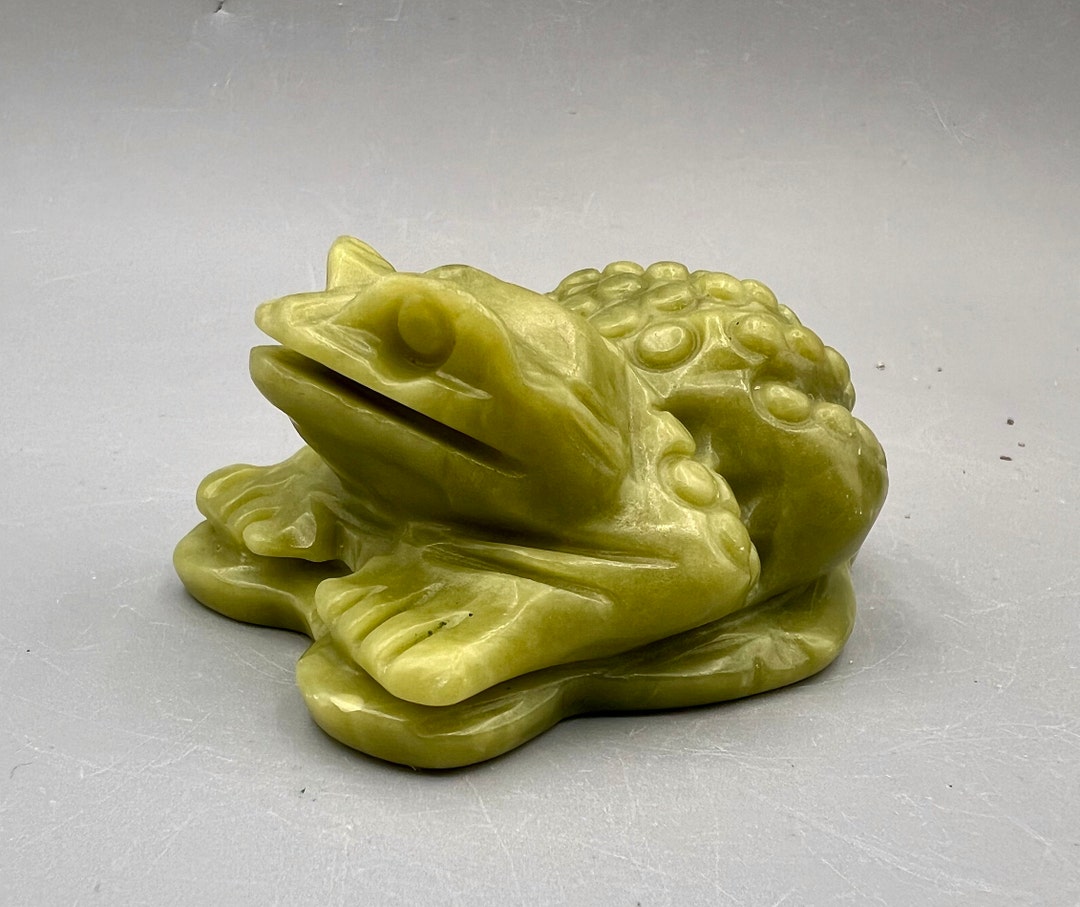 Jade Frog, Money Toad, Natural Green Jade Frog jin Chan, Feng Shui, C01 ...