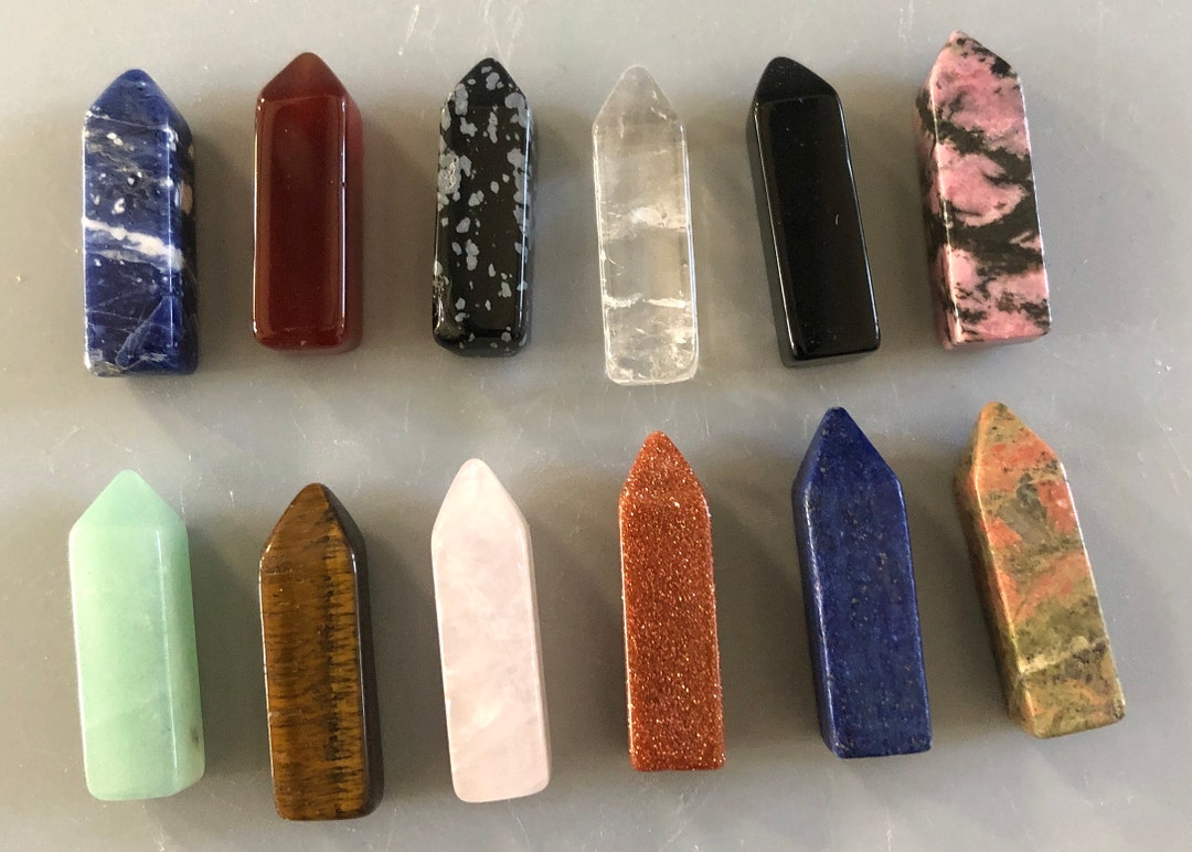 Chakra Obelisk/ Point, Gemstone Point, Crystal Point, Size Approx. 1.3 ...
