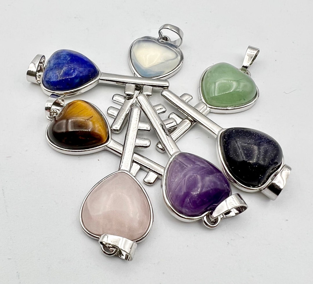 Gemstone Pendant, Healing Crystal Charm Pe01-30 - Etsy