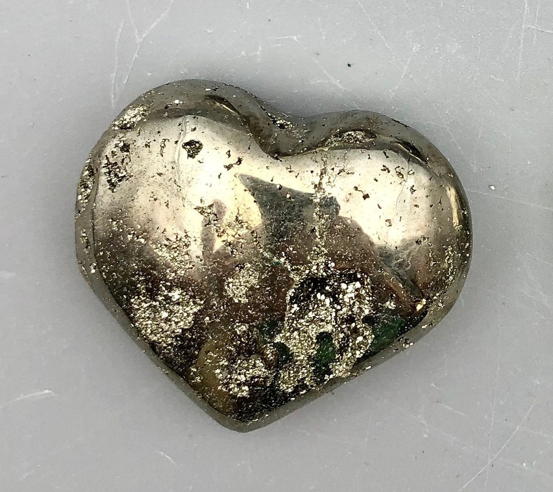 Pyrite Heart, Pyrite Heart Crystal Carving, Druzy Pyrite Heart, Pyrite ...