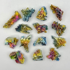 Small Rainbow Bismuth Mineral Specimen, Bismuth Crystals Cluster, RM01 ...