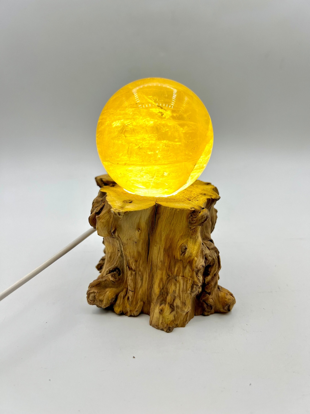 Driftwood LED Sphere Stand, Crystal Gemstone Light With USB (sphere Not ...