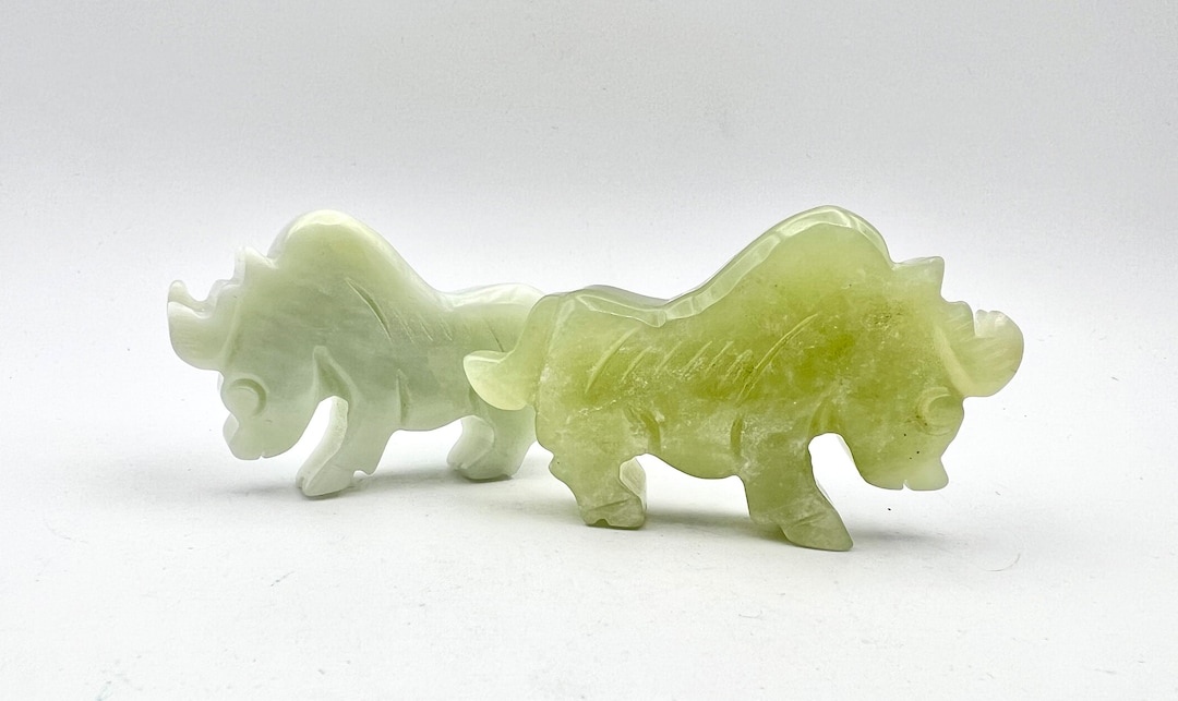 Jade Ox Chinese Zodiac Ox, Ox Figurine, Ox Sculpture, Nature Green Jade ...